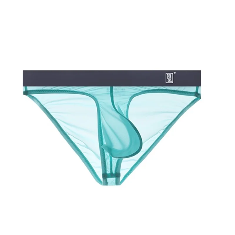 Men's Ultra-Thin Ice Silk Transparent Sexy Low-Rise Briefs