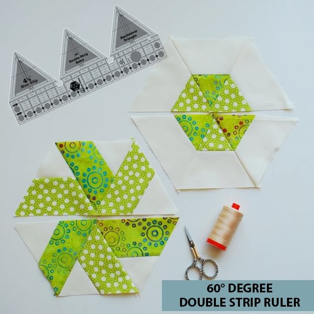 60° Degree Double Strip Ruler - With Instructions
