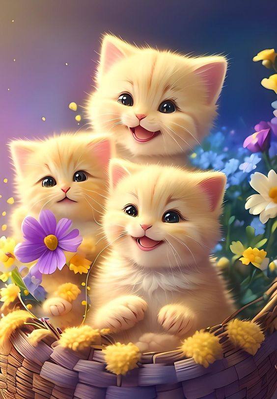 Three Cute Cats (velvet cloth) AB drill full round/square diamond painting