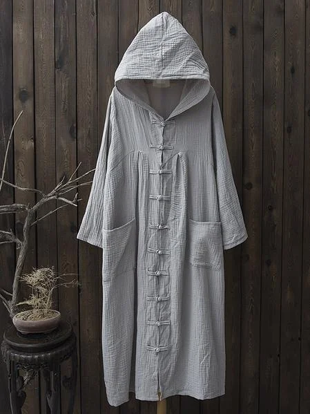 Ethnic-Inspired Mystical Linen Cape Coat