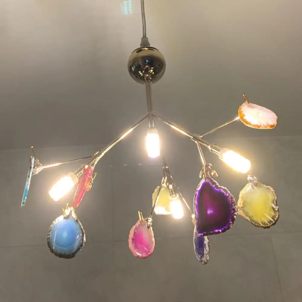 Contemporary Firefly Metal Pendant Light with Round Canopy for Living