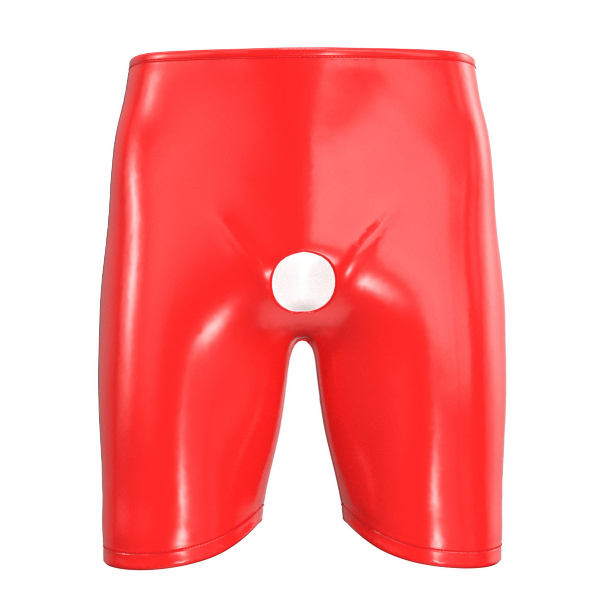 Uaang Uaang Men's PVC High Bright Paint Leather Shorts Leather Interest ...
