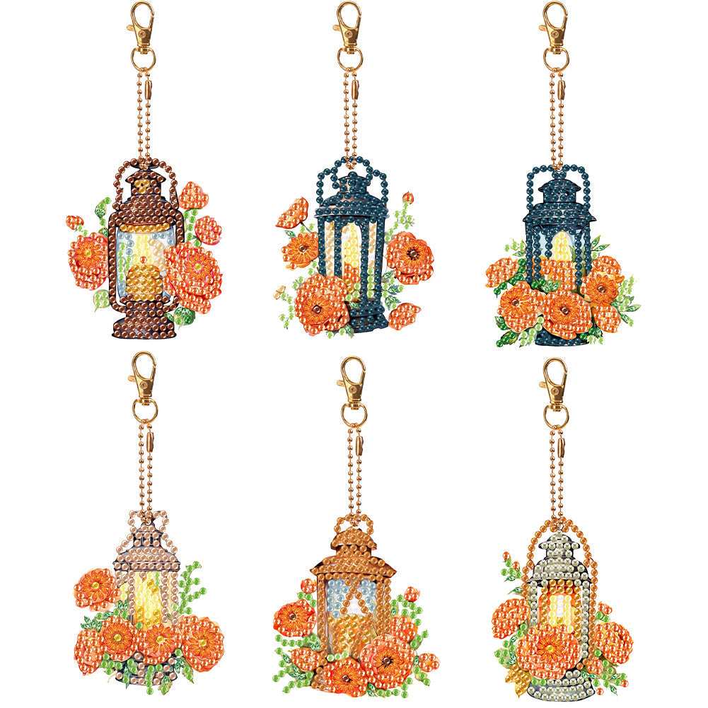 6pcs DIY Diamond Painting Keychain | Ladybug（Single Side）