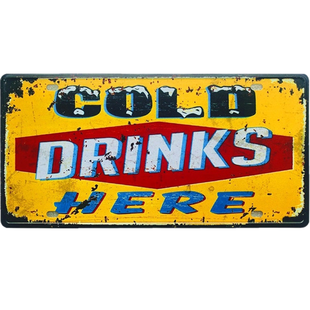 Cold Drinks - Car License (6*12Inch)