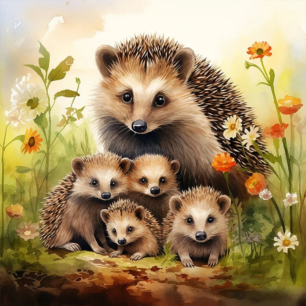 DIY Painting By Numbers | Hedgehogs - 40cm*40cm
