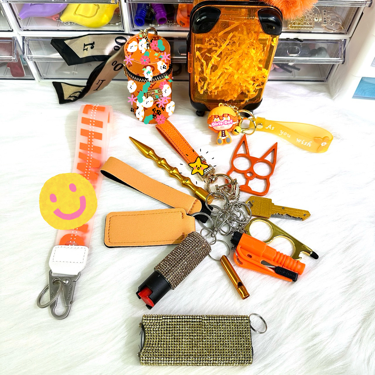 D3M0N SL@YER theme self defense keychain with limited freebie figure ...