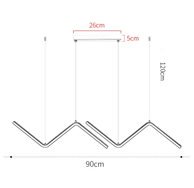 Nordic Minimalist Line Lamp Restaurant Chandelier Modern Simple ...