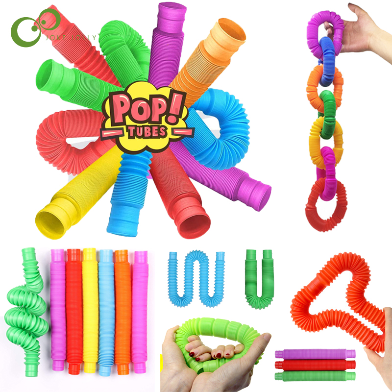 5pcs Pop Tubes Sensory Toys Stress Relieve Toys Fidget Tube Set