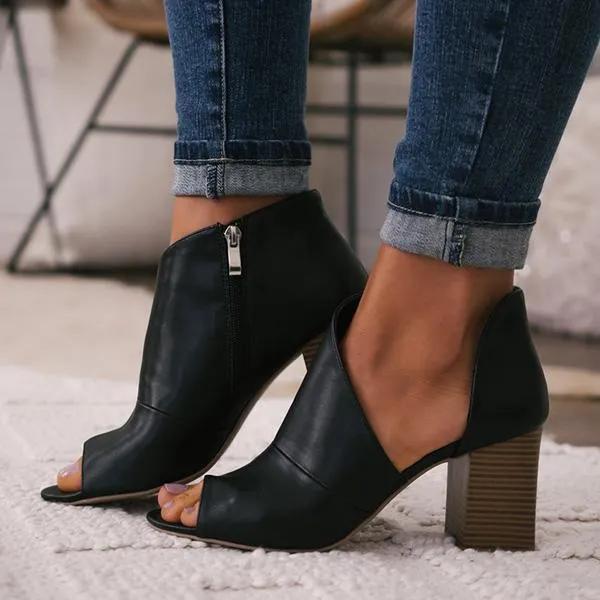 Mid Heel Peep Toe Heels