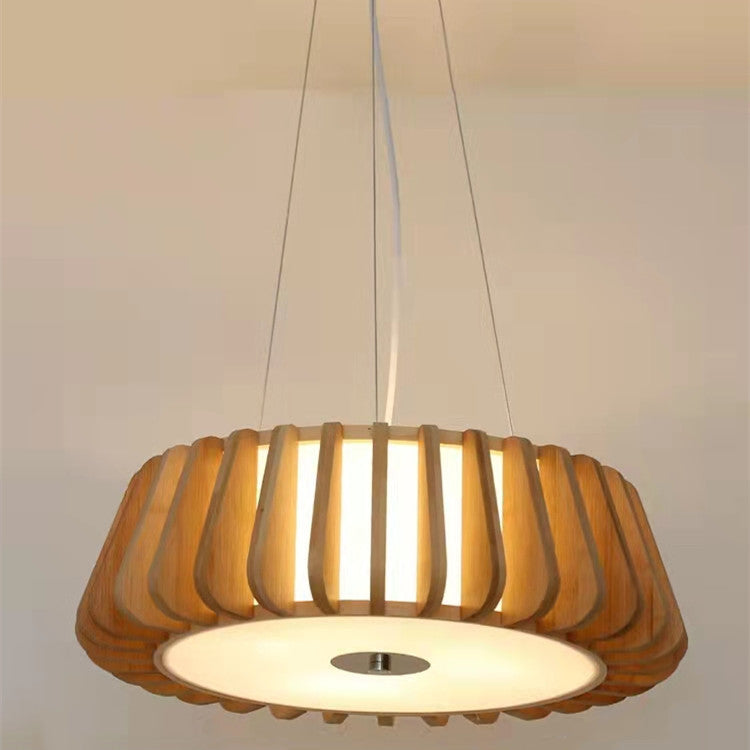 Arturest Modern Wood Suspension Pendant Light Lampshade For Bedroom