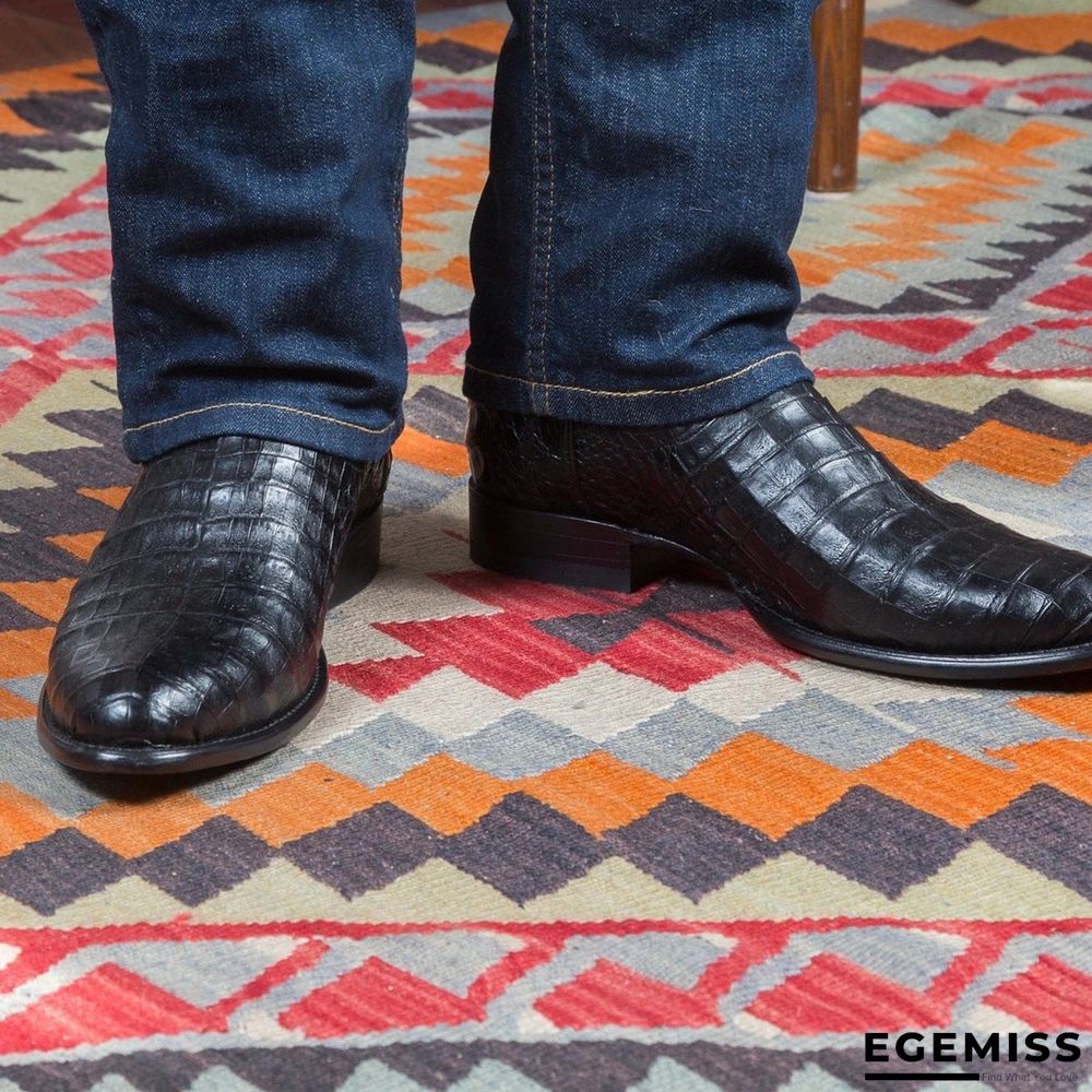Men's Low Heel and Large Casual Low Top Boots - EGEMISS