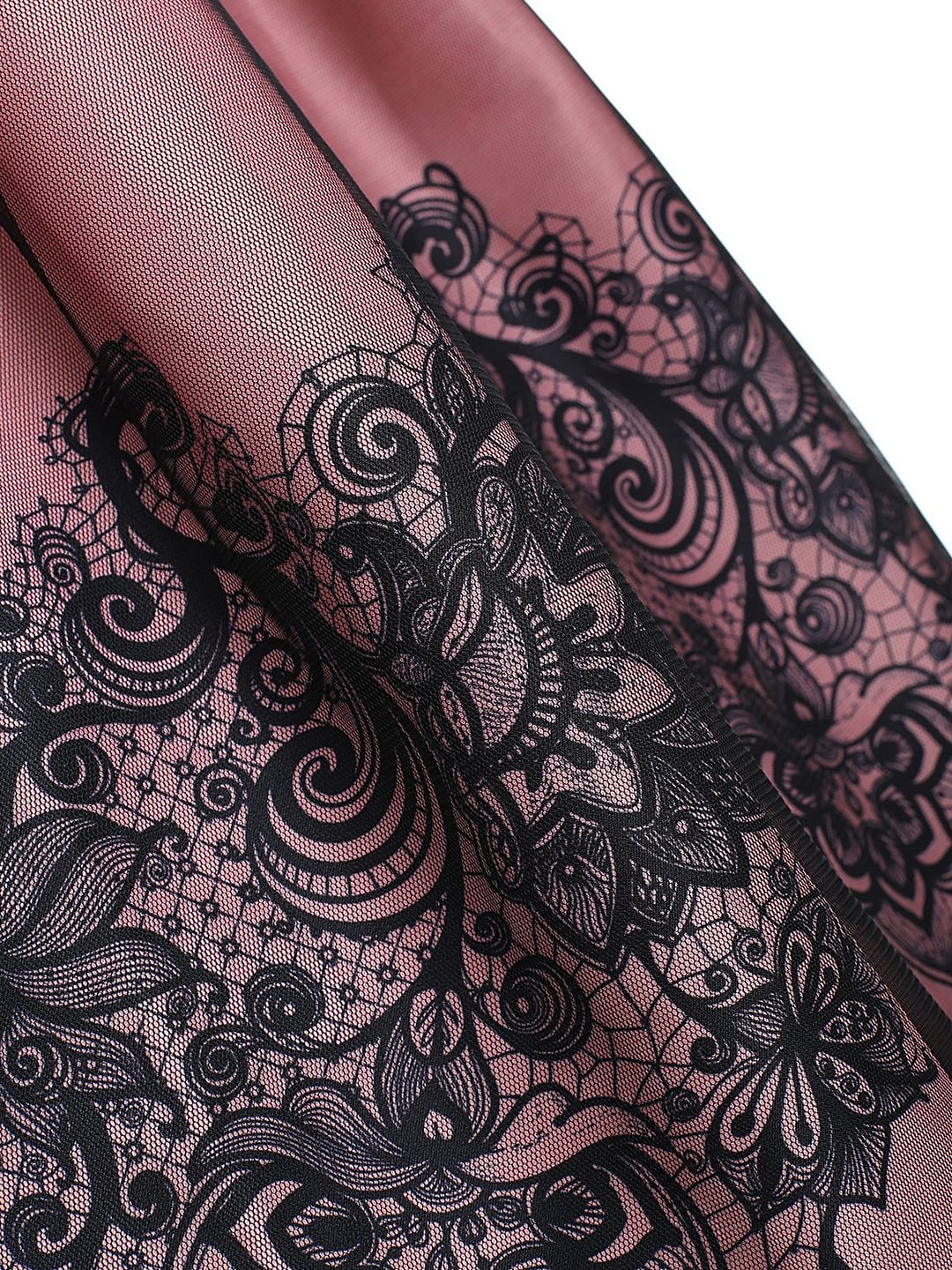 1950s Back Zipper Elegant Vintage Mesh Patchwork Dress