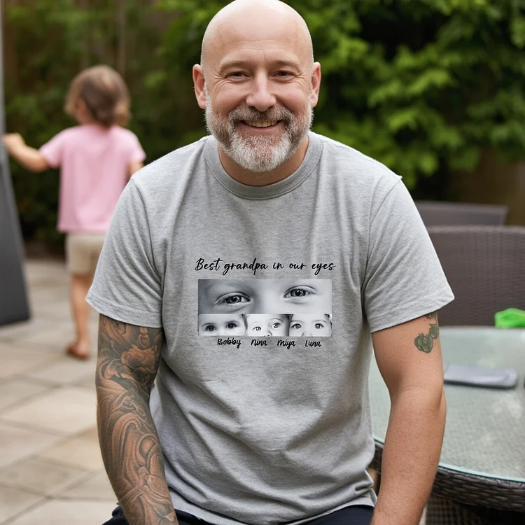 Best Dad in My Eyes– Personalized Father's Day Shirt with Your Child's ...