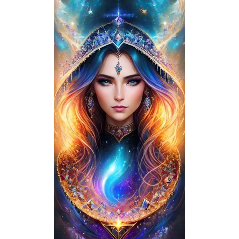 Moon Goddess (velvet cloth) full crystal round/square diamond painting