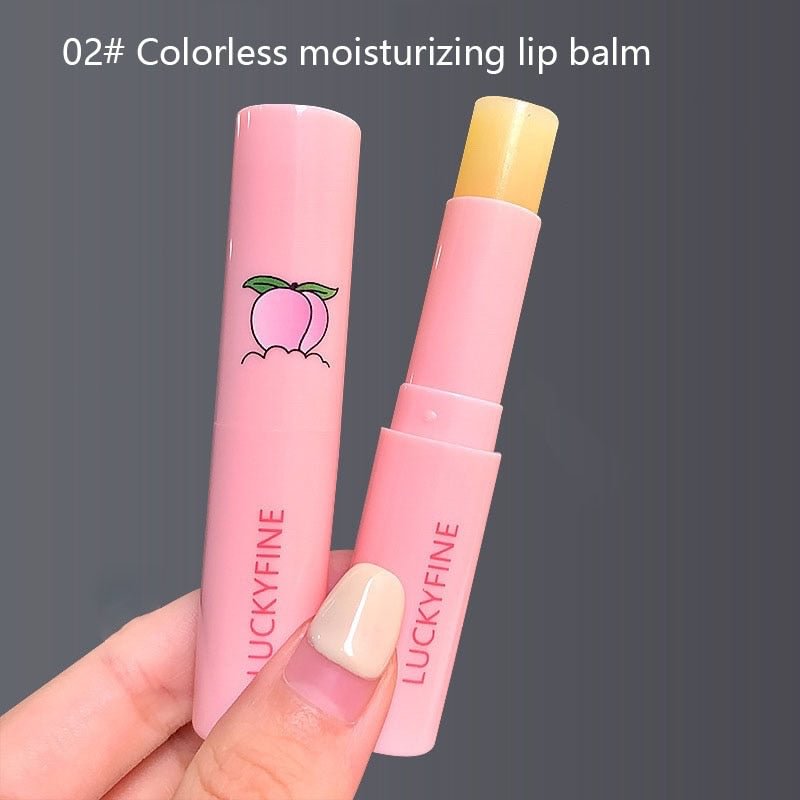 1PC Natural Peach Lip Balm Long-lasting Moisturizing Lipstick ...