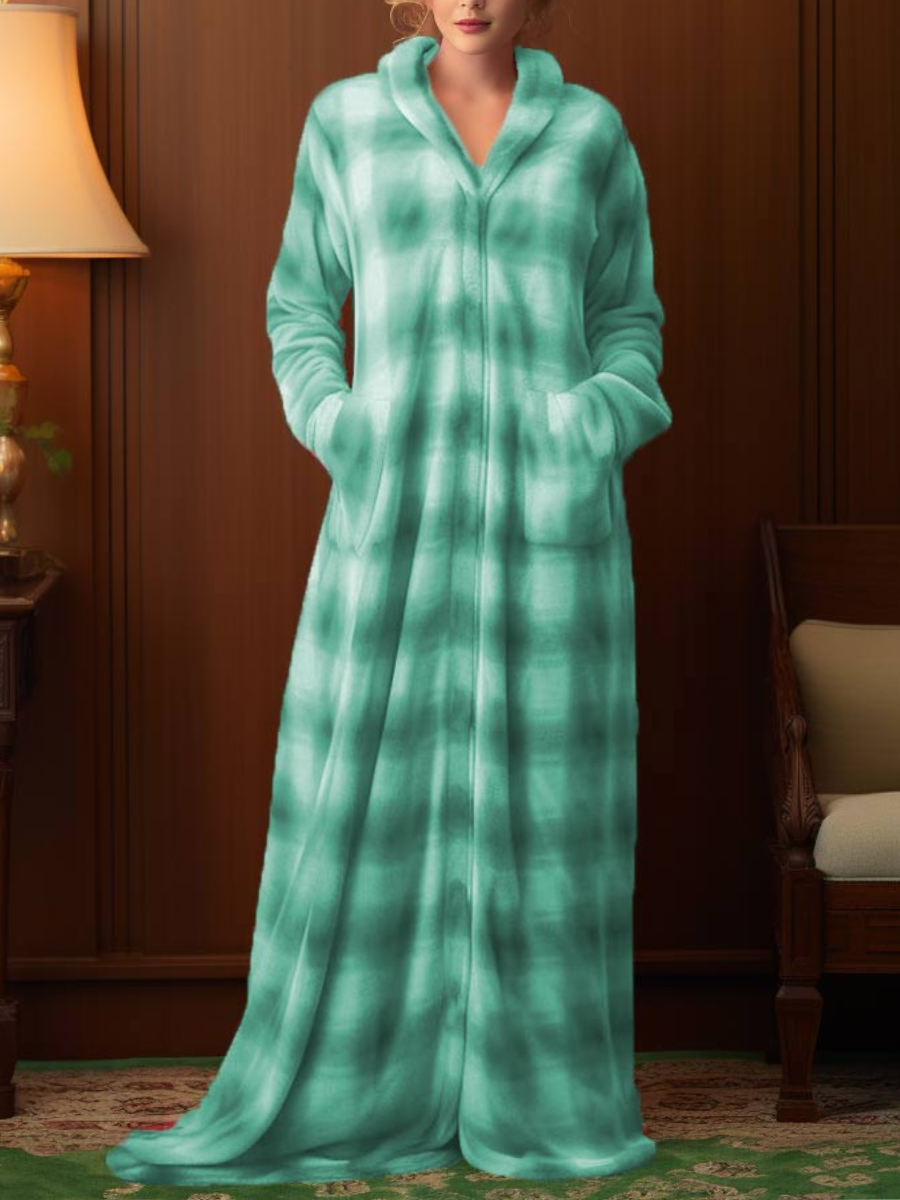 Red-Plaid-Zip-Sleep-Coat