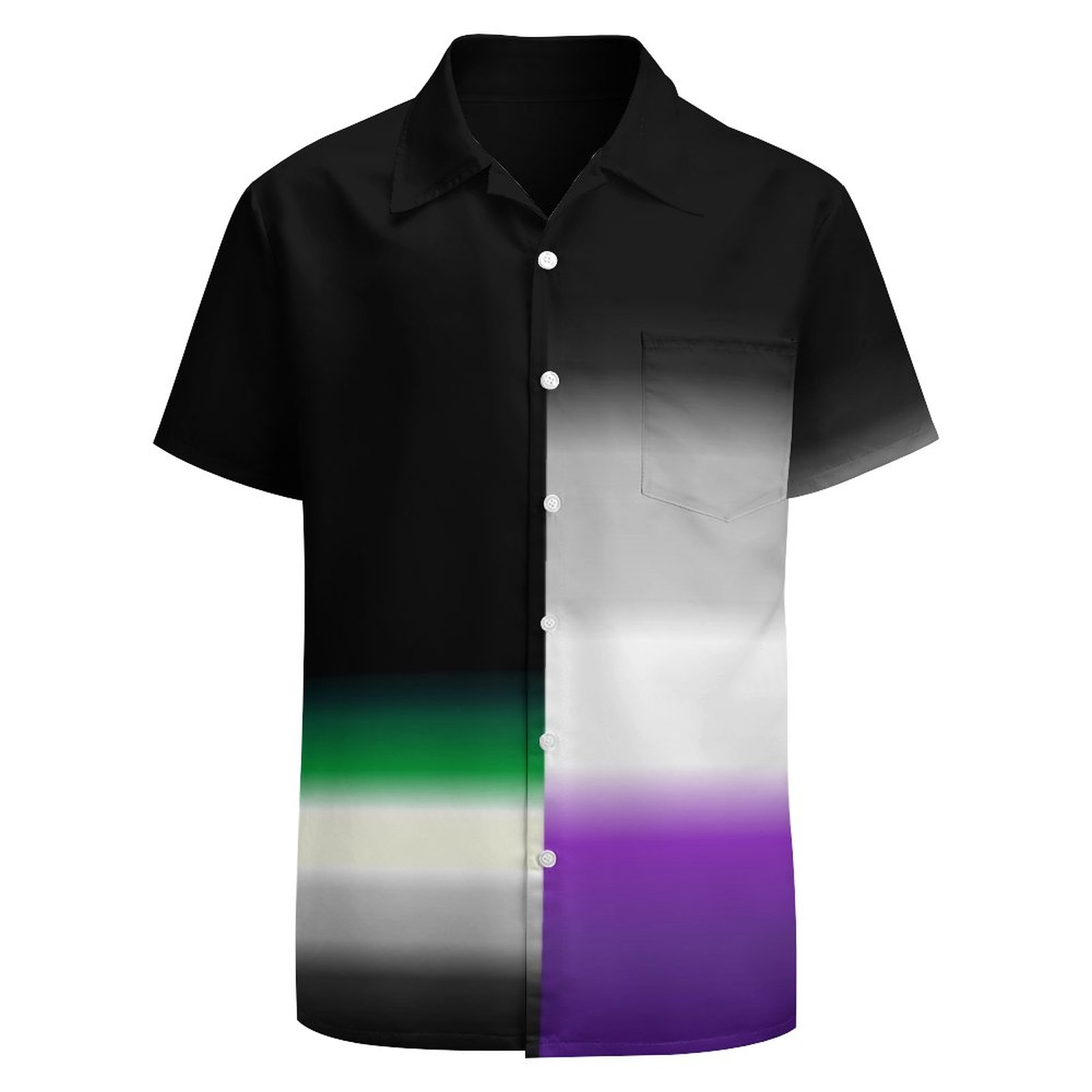 Asymmetric Aro Ace Asexual Aromantic Pride Flags Hawaiian Shirt Mens ...
