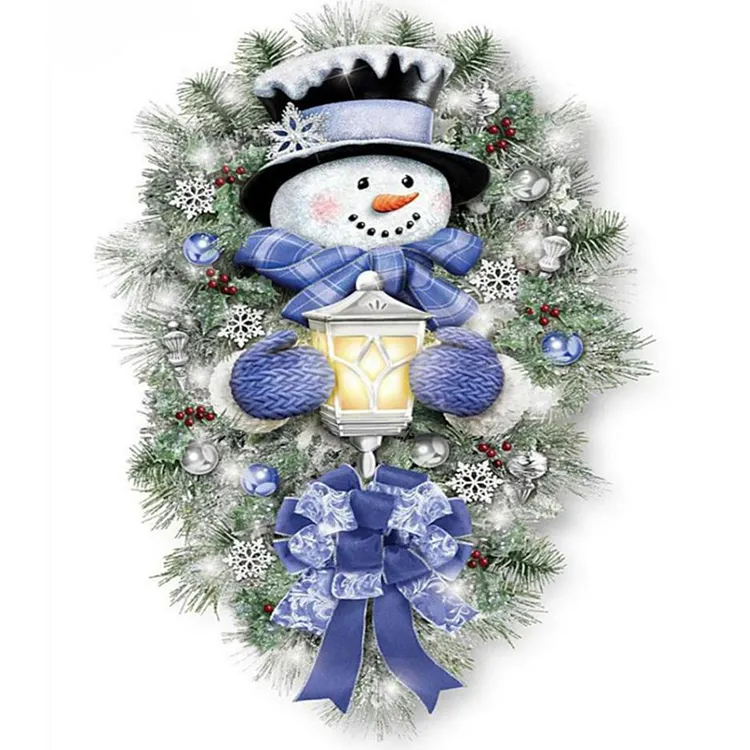 【DIY Brand】Christmas Snowman 40*50cm 11CT Stamped Canvas Cross Stitch
