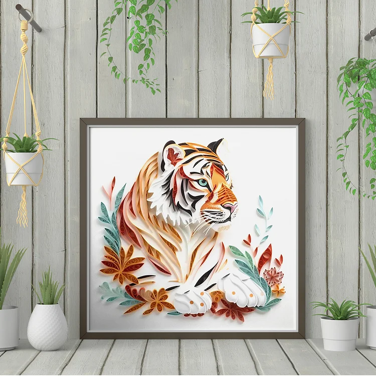 Paper Filigree painting Kit - Northeast Tiger
