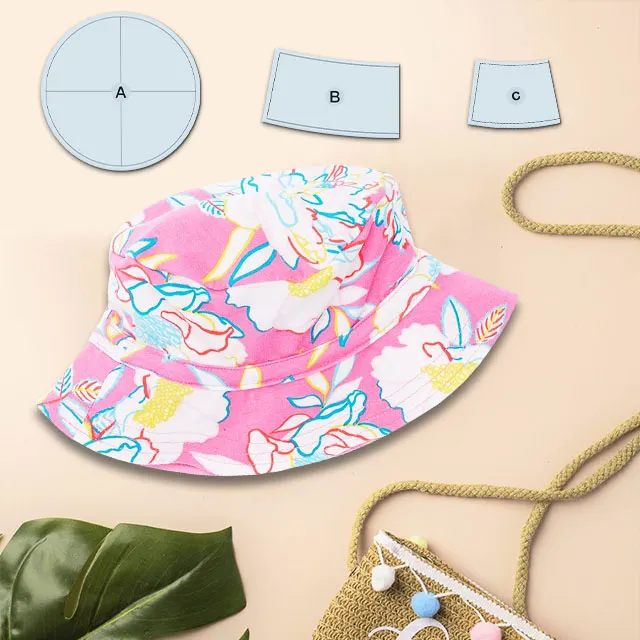Beautiful bucket hat cutting template