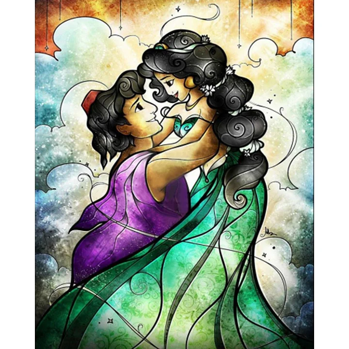 Aladdin And Princess Jasmine (velvet cloth) Fairy Dust Drills full ...