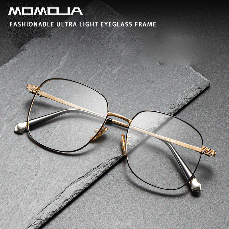 MOMOJA Retro Polygon Spectacle Ultra Light Pure Titanium Eyewear ...