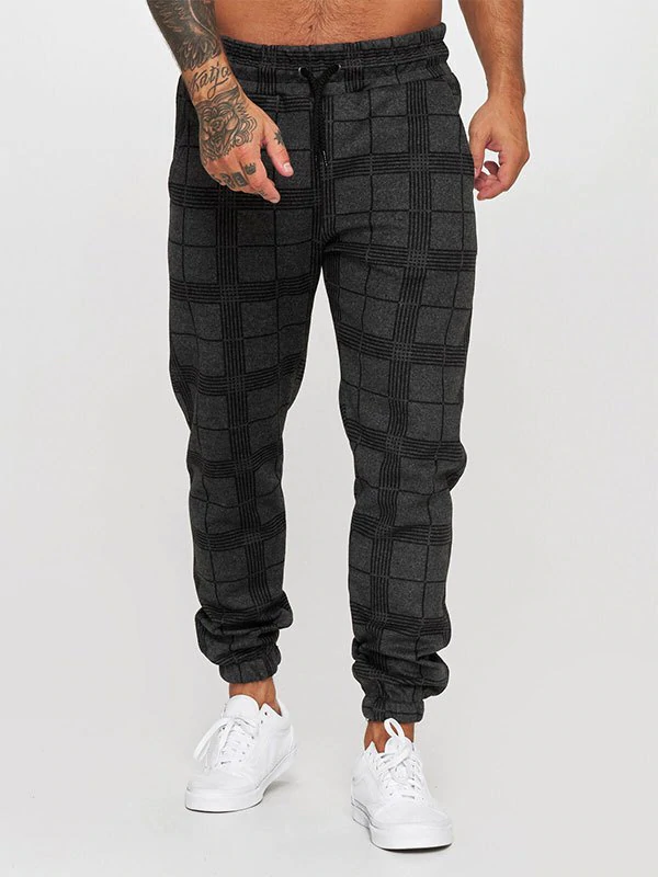 Men's Checkered Pattern Jogger Pants