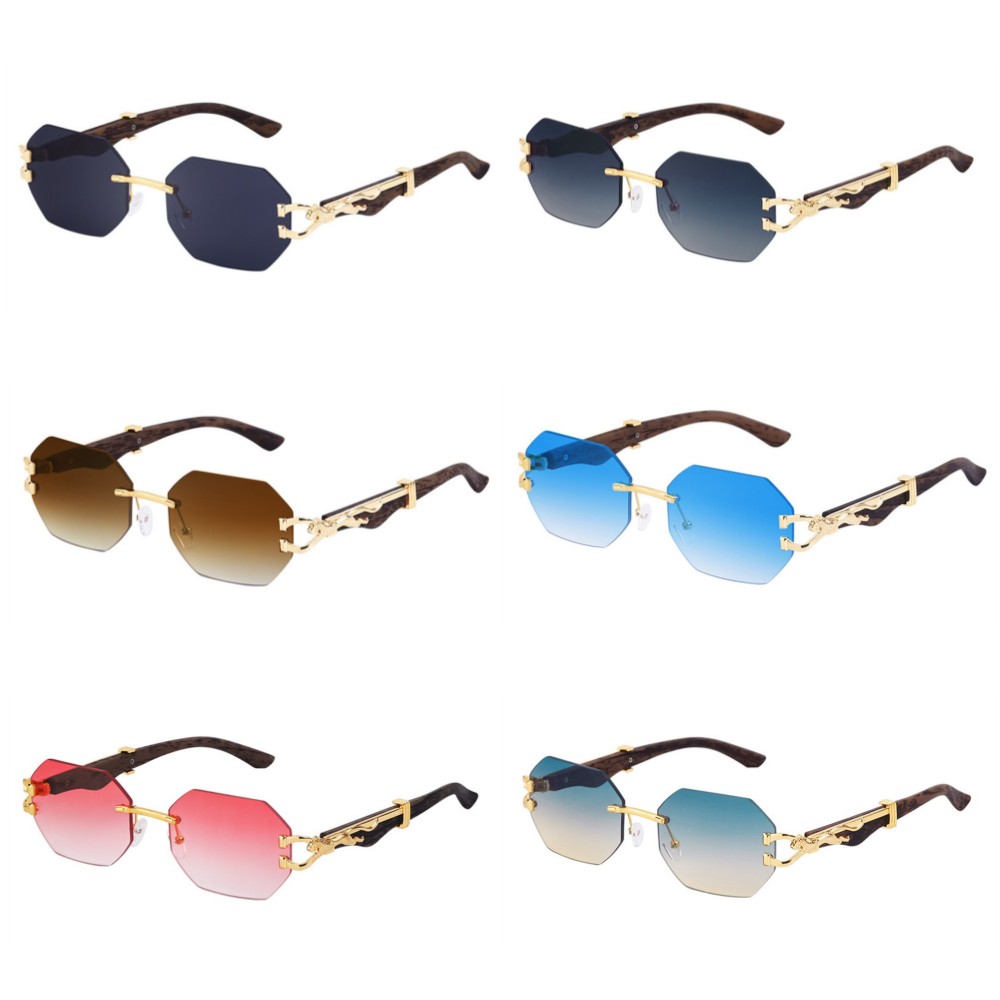 Vintage Octagon Rimless Sunglasses Women Men Frameless Sun Glasses ...