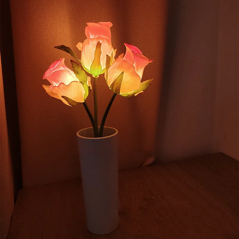 Pink Rose Flower Lamp