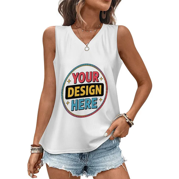 Personalized Custom Women's V-Neck Tank Top – Design Your Own Style