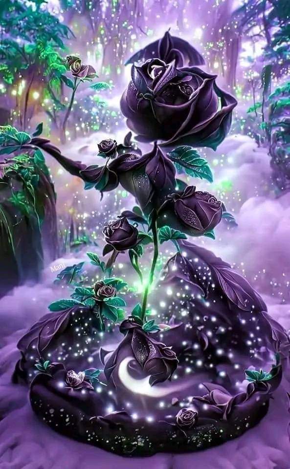 Black Rose (canvas) full round or square drill diamond painting