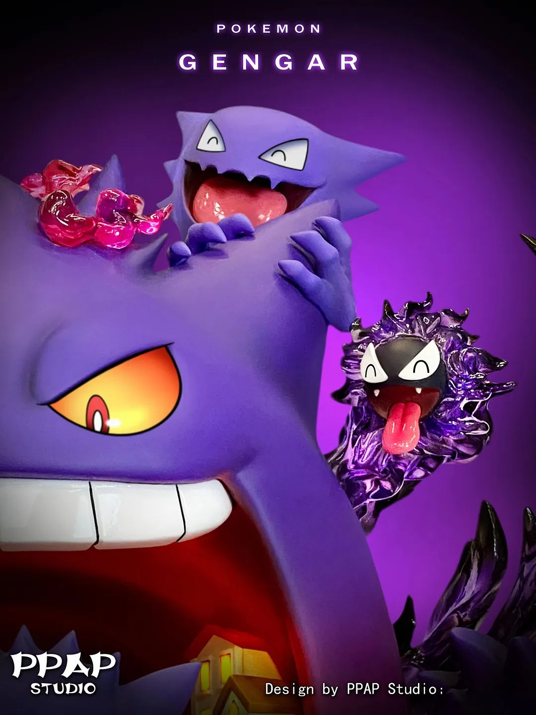 Evolution Series Gigantamax Gengar with LED - Pokemon Resin Statue ...