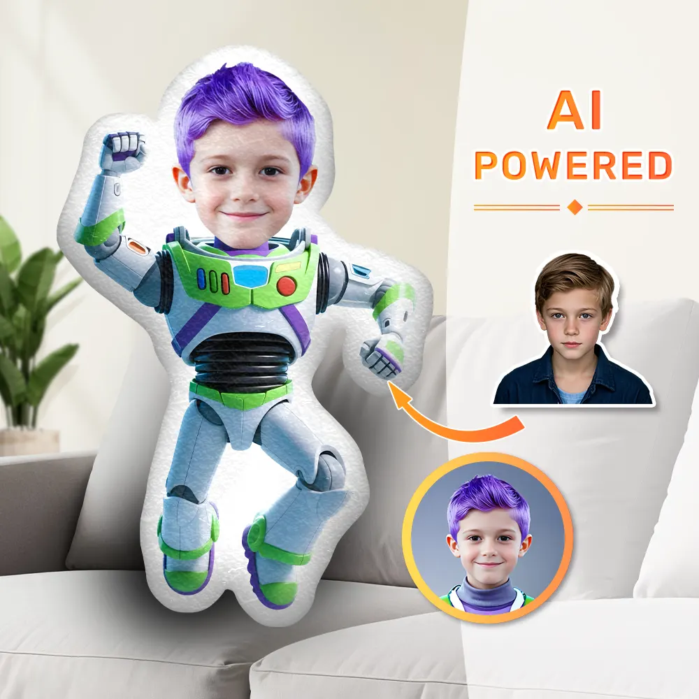 Custom Pillow Personalized AI-Powered 3D Space Ranger Face Body Pillow ...