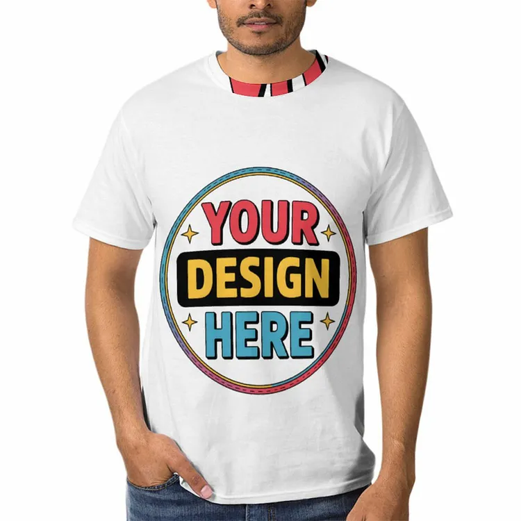 Customizable Print Adult Full-Print T-Shirt for Casual Style