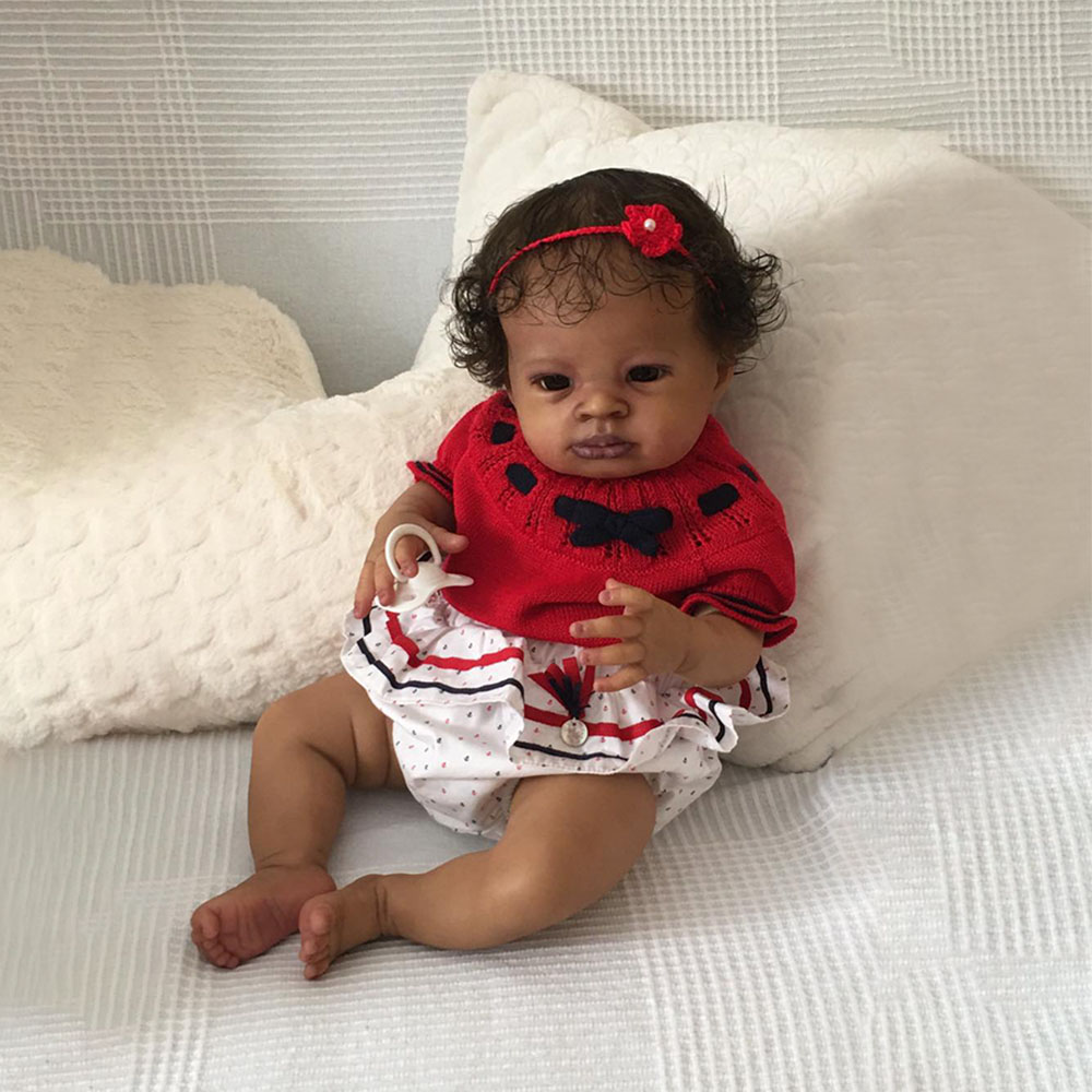 [New!]18'' Unico Awake Girl Handmade African American Reborn Baby Doll ...