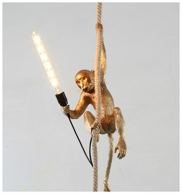 Resin Black White Gold Monkey Lamp Pendant Light For Living Room Lamps ...