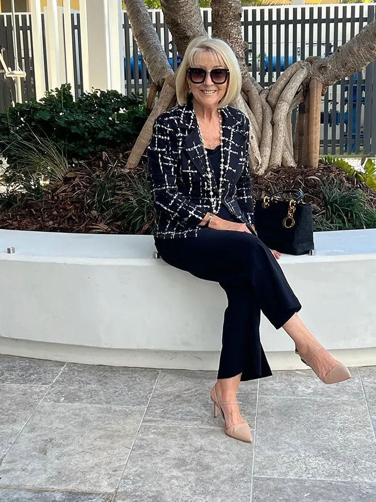 Checkered Jacket & Two Pieces Set | For Mature Women & Older Ladies ...