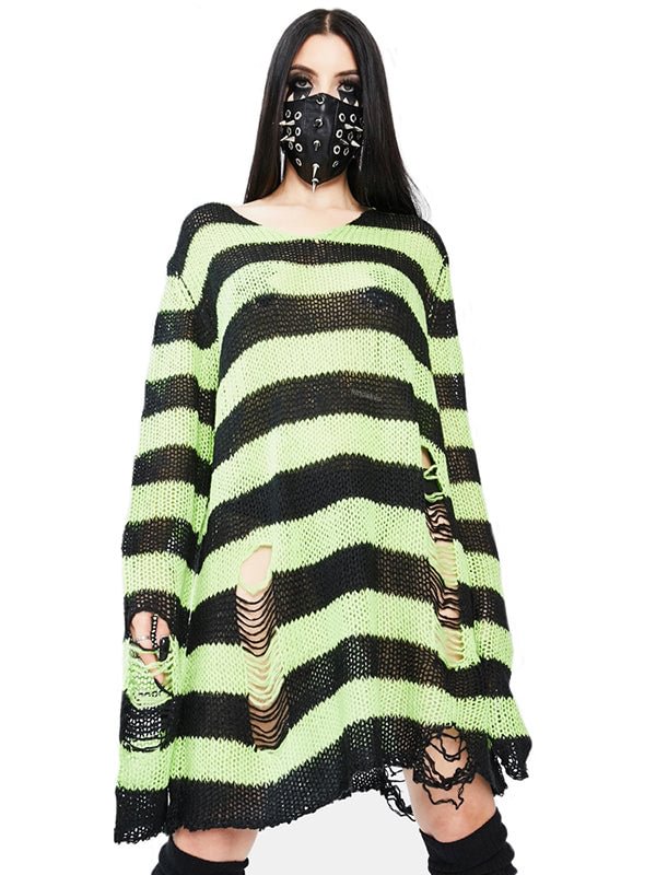 Punk Gothic Striped Sweaters