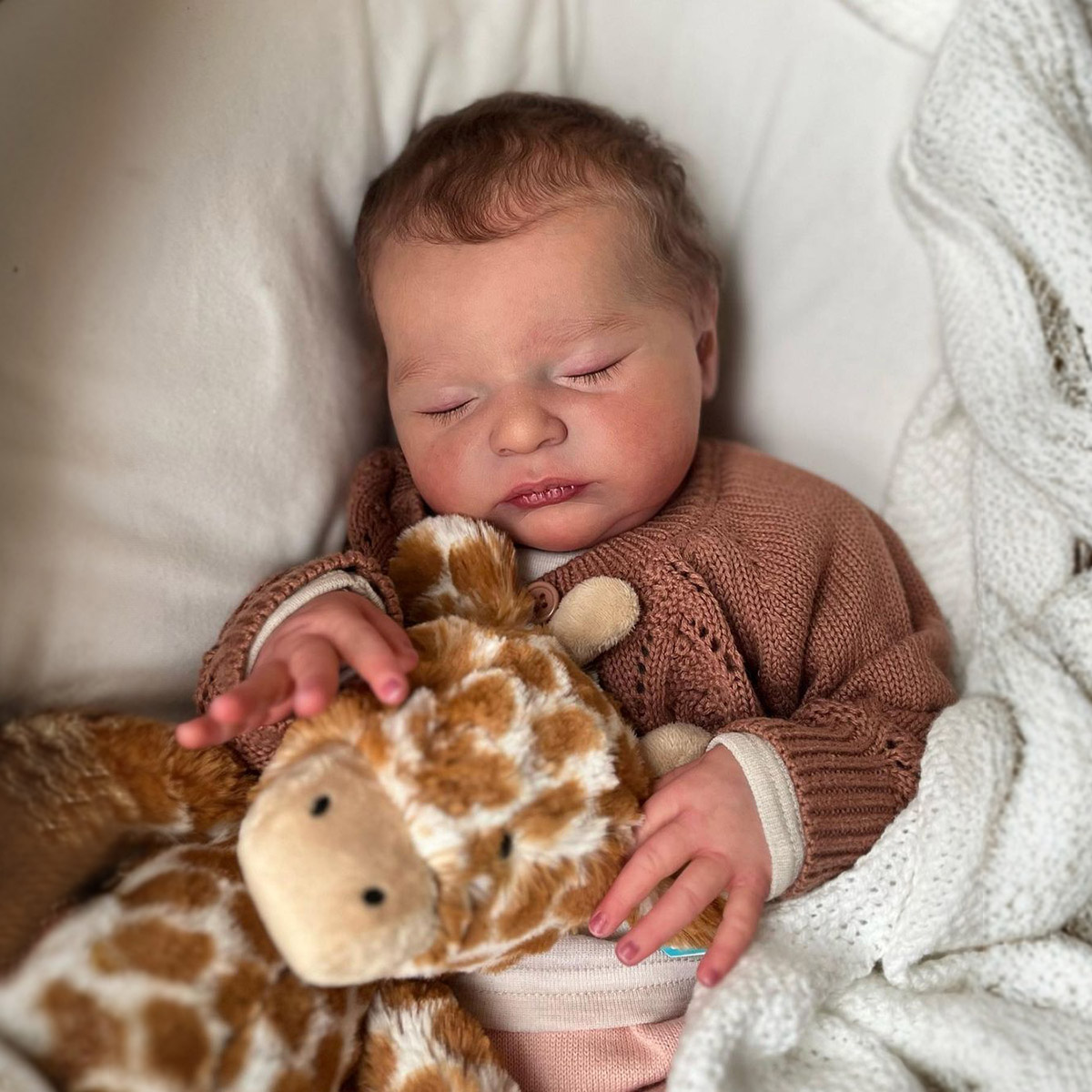 [Heartbeat & Sound] 20" Lifelike Reborn Painted Hair Girl Baby Doll ...