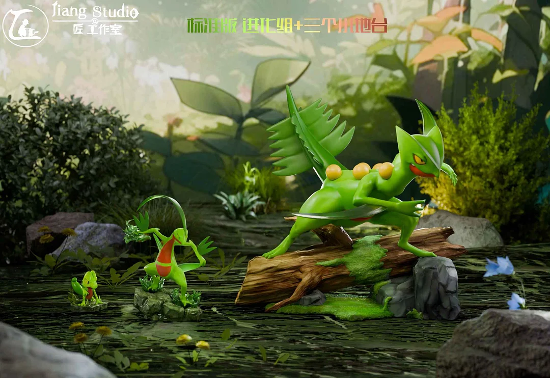 Evolution of Treecko Set - Pokemon Statue - Jiang Studios