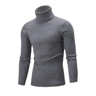 Men's Solid Color Turtleneck Sweater