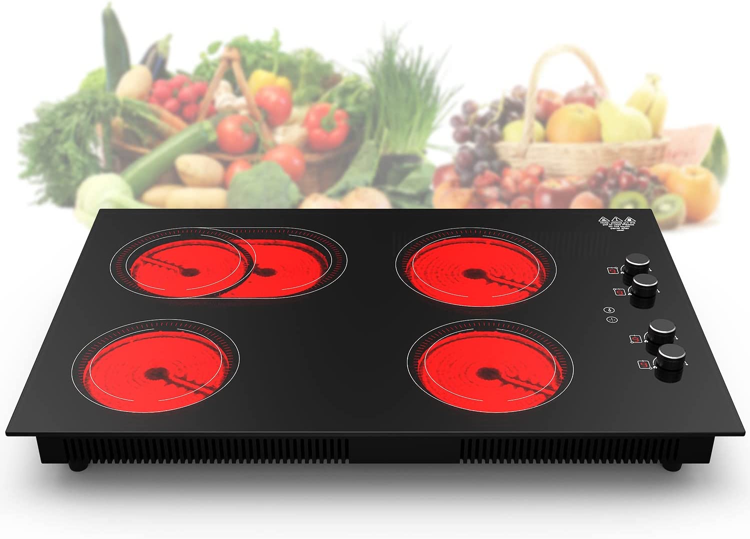 Electric Cooktop with 4 Burners
