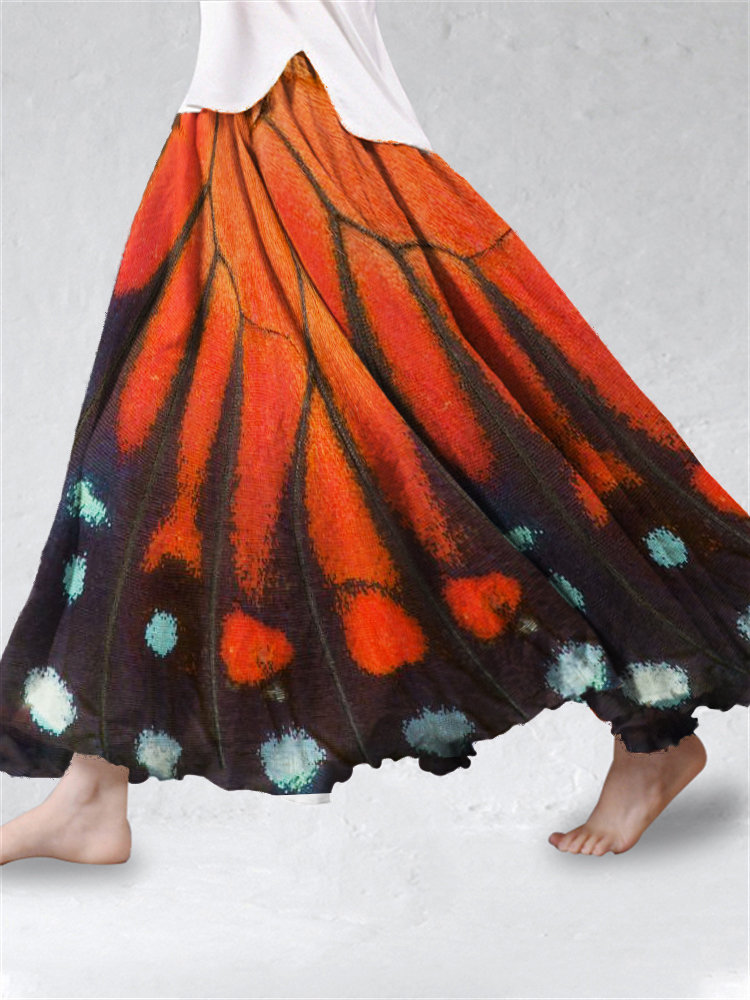 Mystical Butterfly Wings Inspired Flowy Wide Skirt