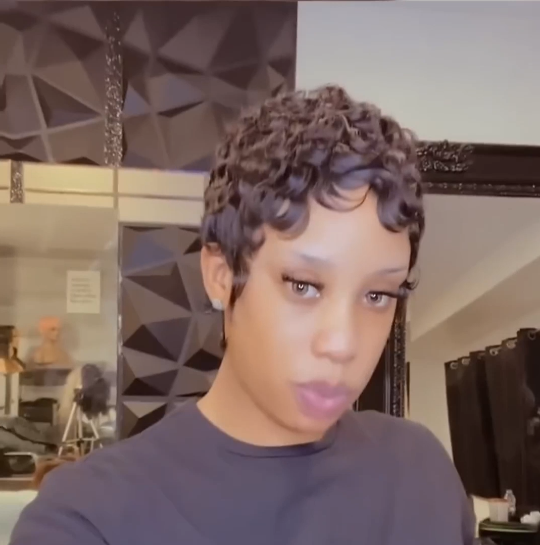 Women Brazilian Remi Hair Short Curly Lace Front Human Wig