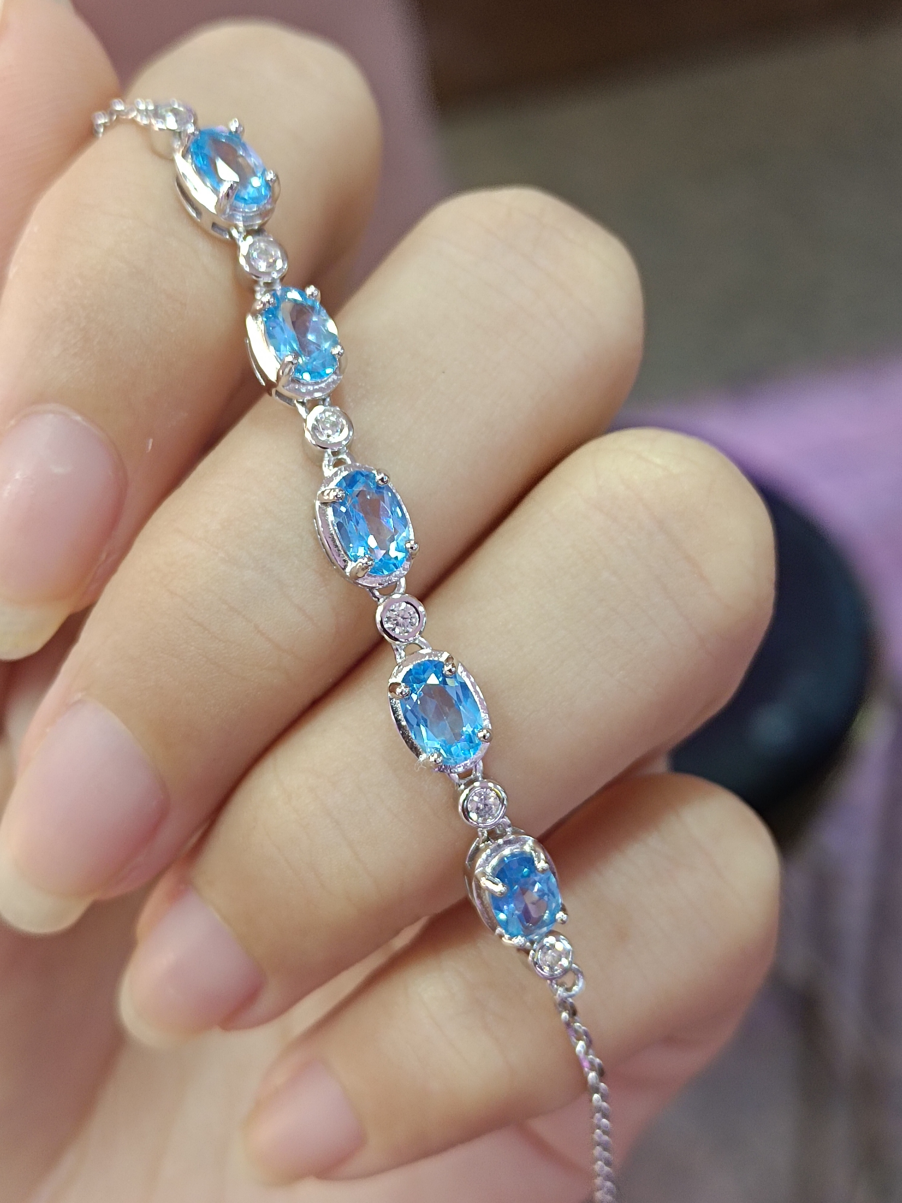 Bracelet topaze aigue-marine