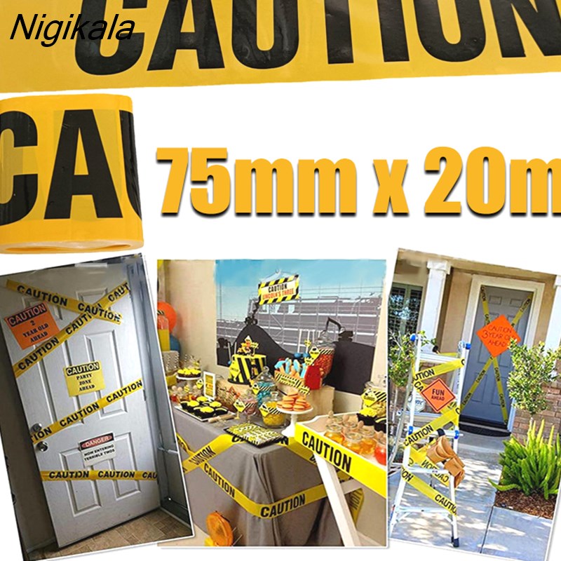 Nigikala Halloween Warning Tape CAUTION Signs Halloween Props Danger ...