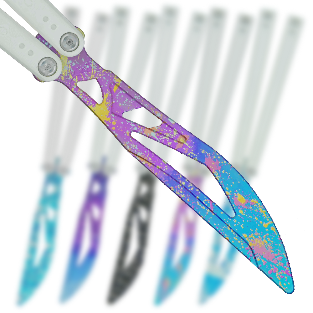 Starlight Balisong Colorful anodizing Blade Trainer White Handle
