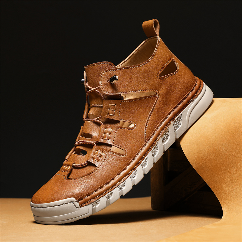 Arkget Shoes | Men's Leather Casual Outdoor Sandals Breathable Casual ...