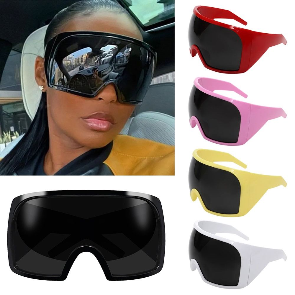 Oversized Punk One-piece Sunglasses Goggle New Women Men Luxury Brand ...
