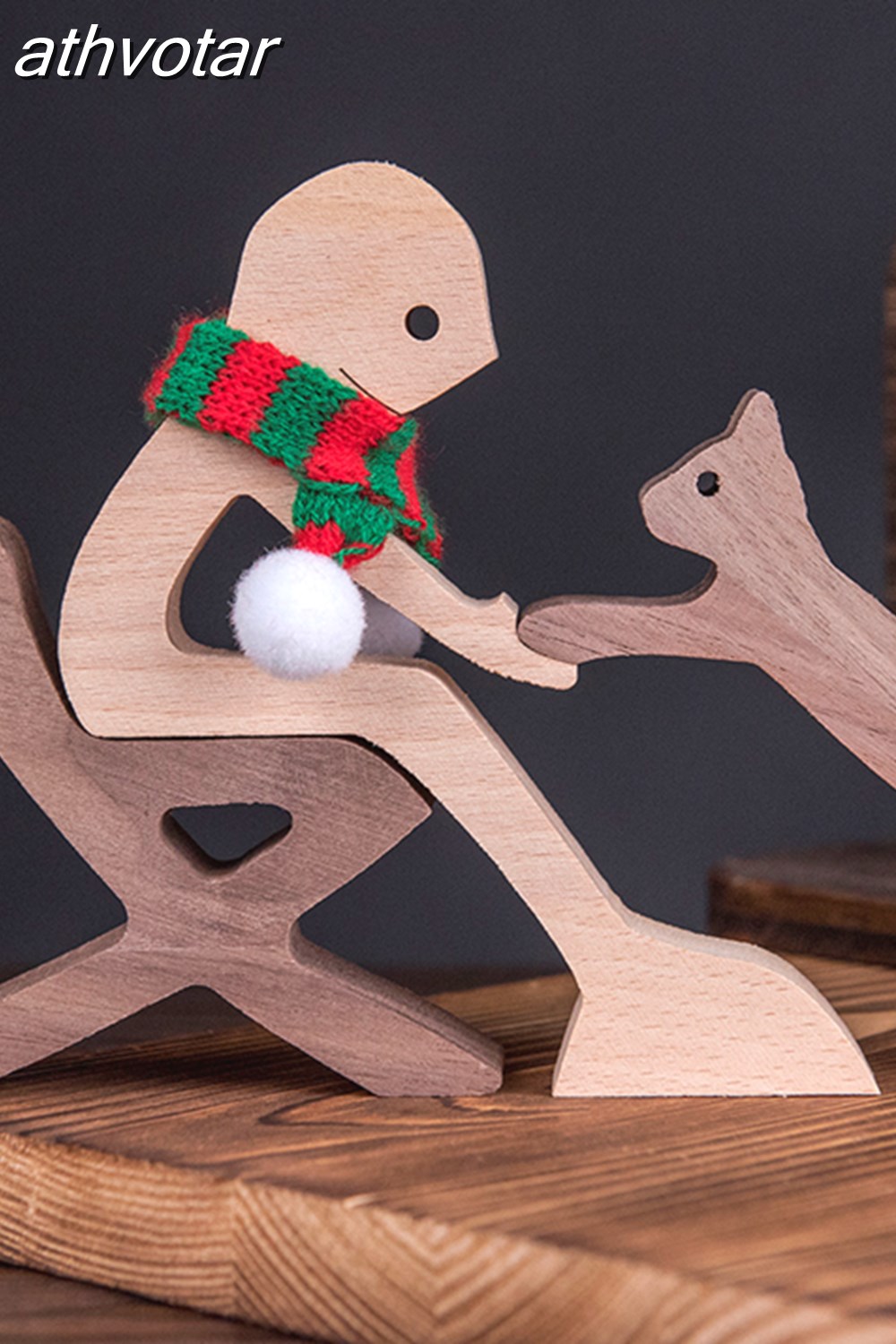 athvotar Couple RV Ornaments Wooden RV Decor Desktop Figurine Wood ...